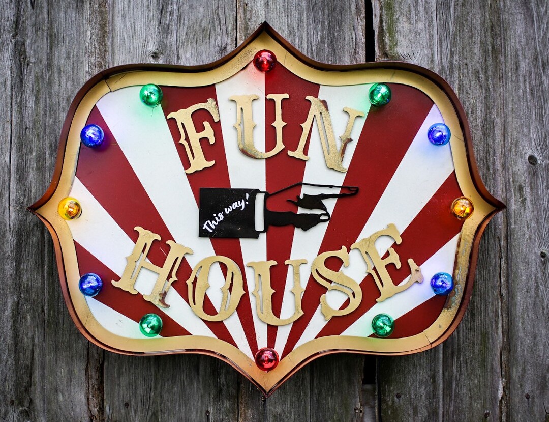 Fun House Carnival Sign, Vintage Marquee Sign, Circus Light up Sign - Etsy
