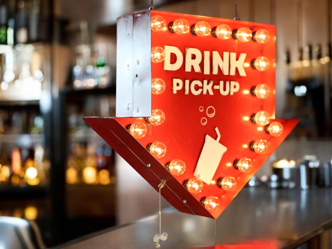 Customizable Double-sided Text Corner Arrow, Personalized Marquee Sign ...