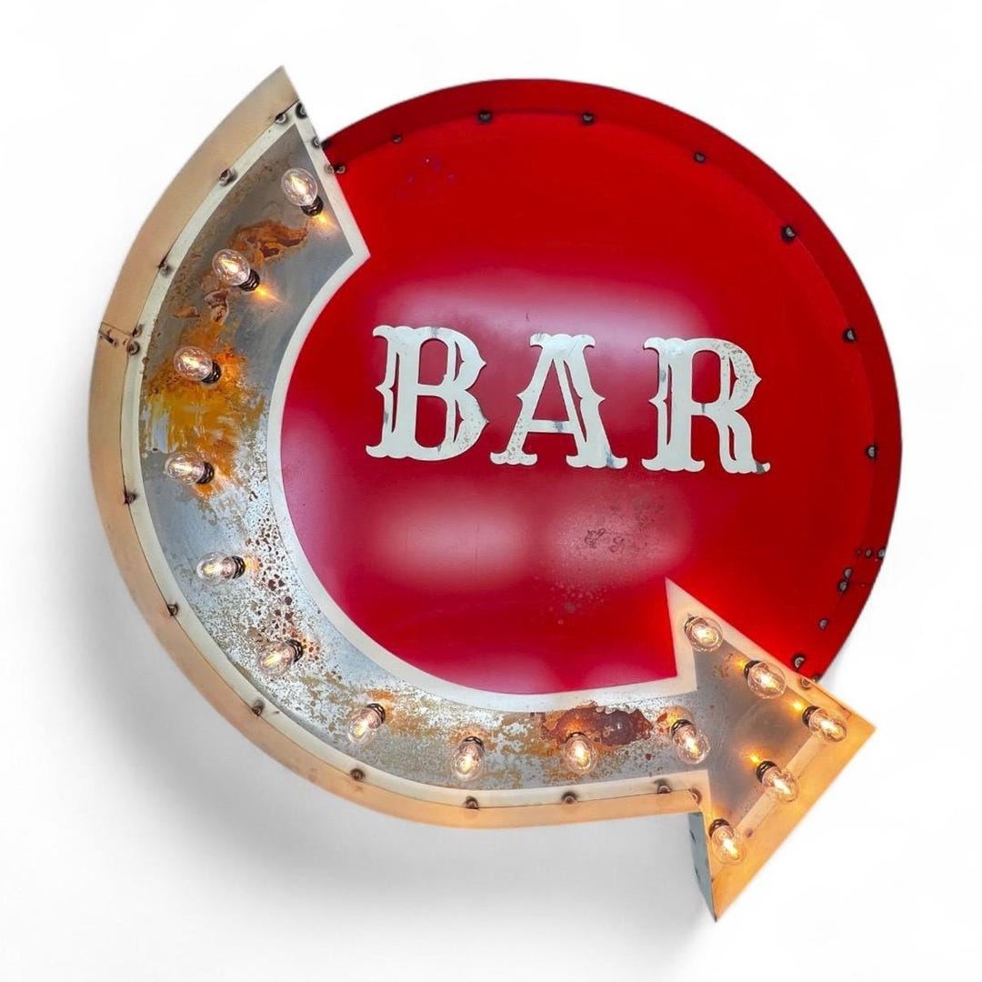 Retro Bar/pub Marquee Circle Arrow, Decorative Light up Sign ...