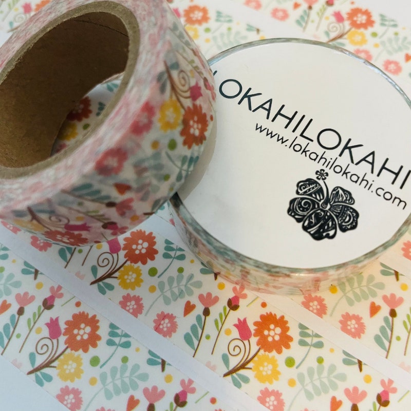 Pink Floral Washi Tape - Etsy