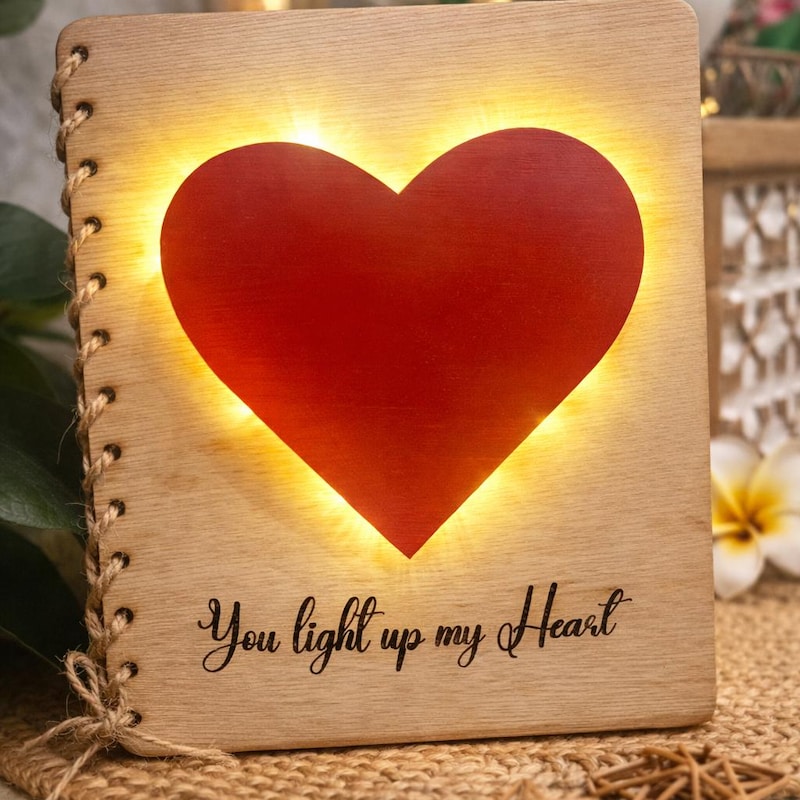 Wooden Light up Hearts - Etsy UK