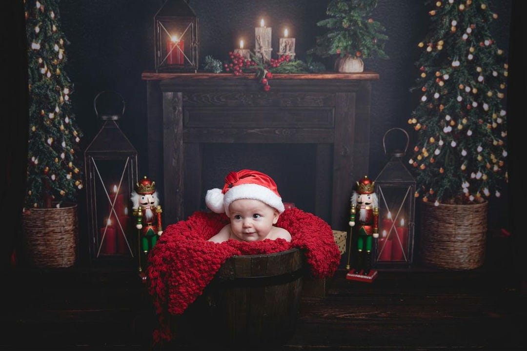 Baby Santa Velour Top Knot Beanie: Christmas Red, Soft Fluffy Band - Etsy