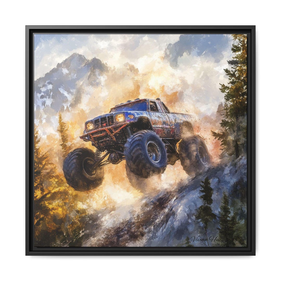 Canvas Art, Monster Truck Wall Decor for Kids, Exciting Children's Room ...