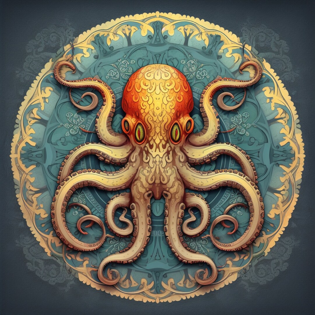 Octopus Mandala Adult Coloring/relaxation 9 Pages by Vivian Hue - Etsy