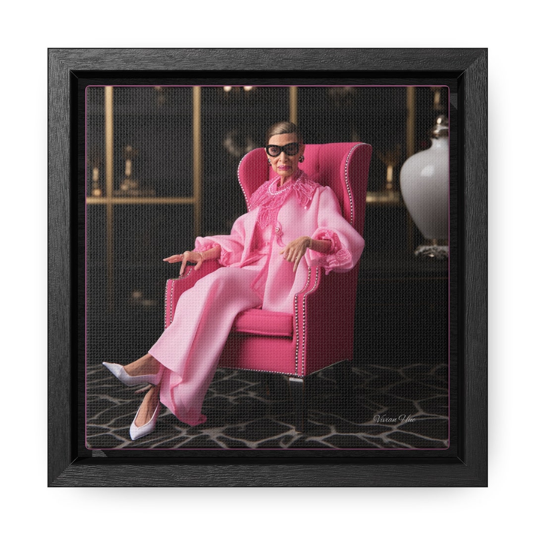 RBG in Barbie Pink on a Gallery Canvas Wrap in a Square Frame Limited ...