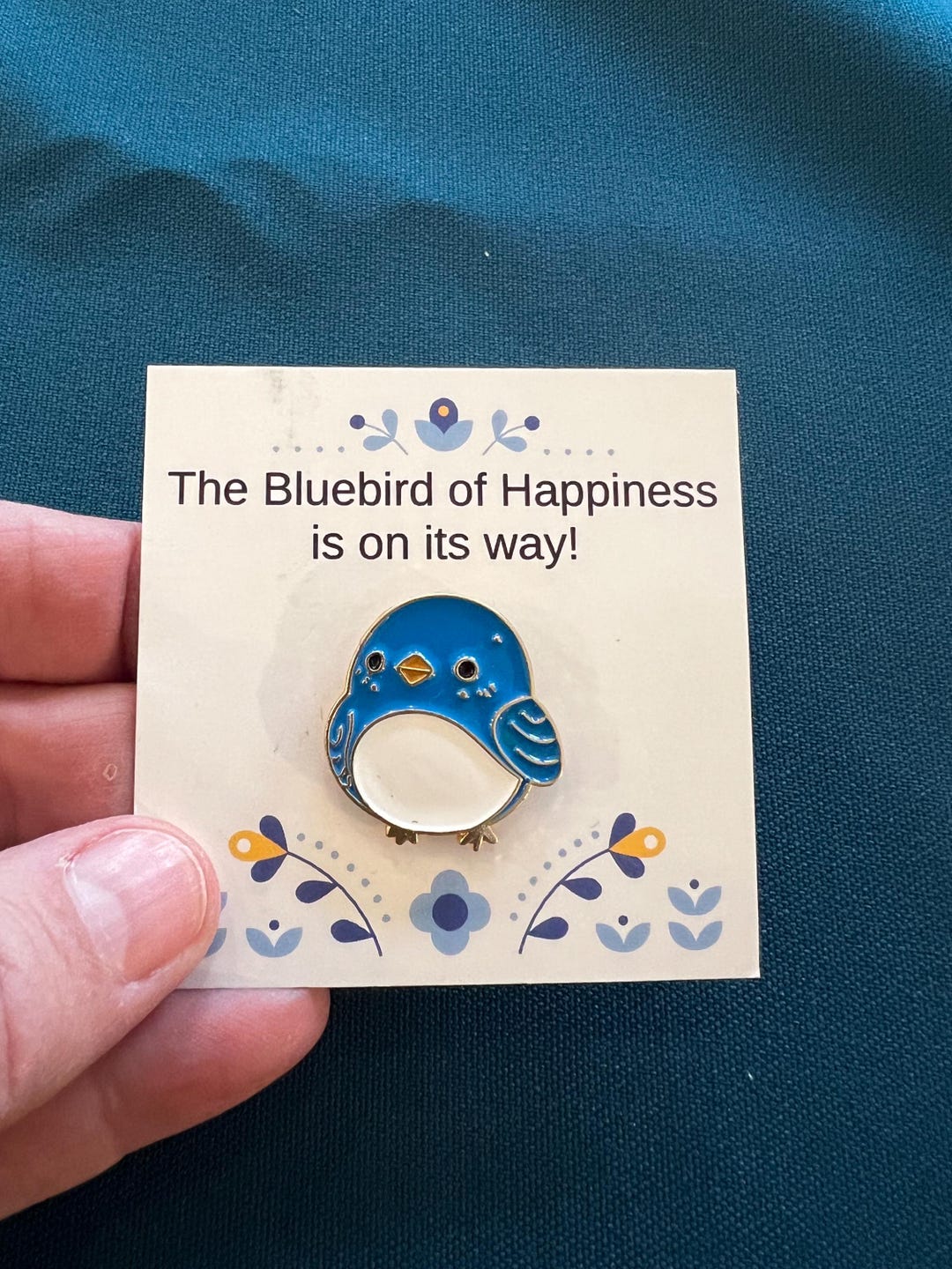Enamel Sitting Bluebird of Happiness Pin - Etsy