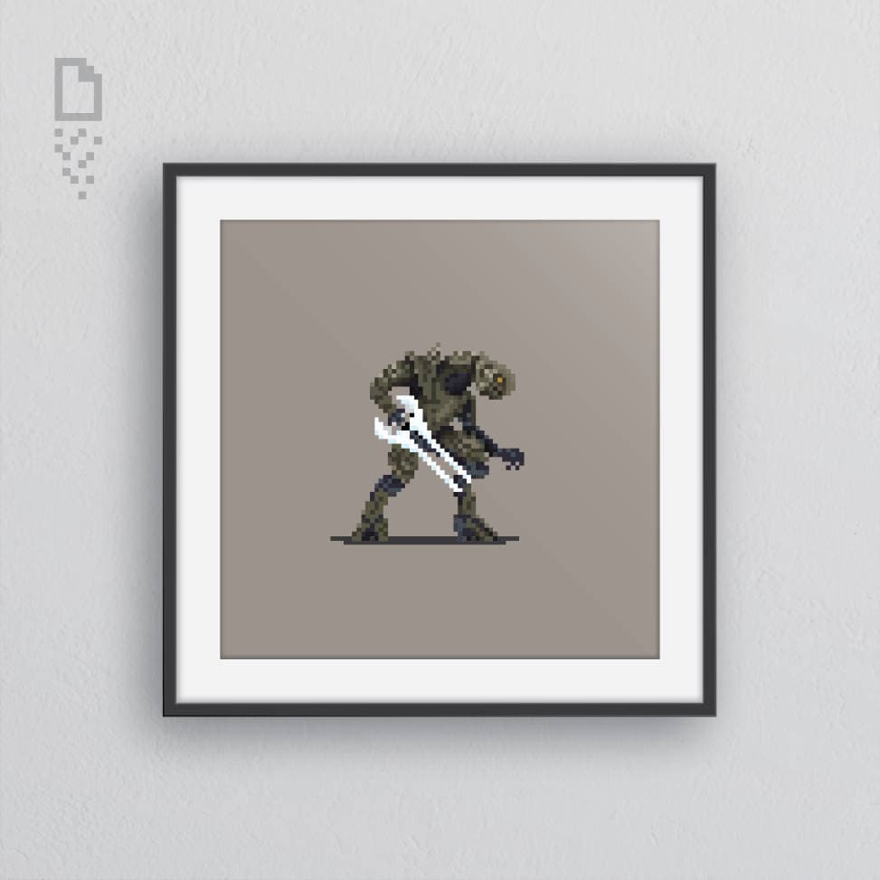 8 Bit Arbiter – Halo, Pixel Art, Retro, Prints, Illustration, Art ...