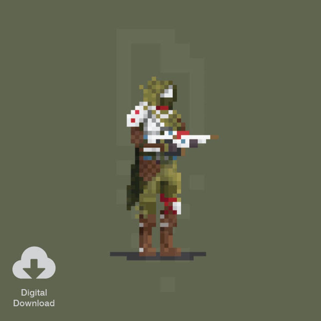8 Bit Hunter – Destiny, Bog Wild Armor, Pixel Art, Retro, Prints ...