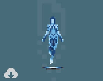 8 Bit Master Chief – Halo, Pixel Art, Retro, Prints, Illustration, Art ...