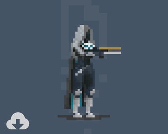 8 Bit Arbiter Halo Pixel Art Retro Prints Illustration | Etsy