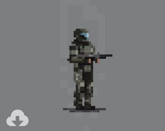 8 Bit Arbiter – Halo, Pixel Art, Retro, Prints, Illustration, Art ...