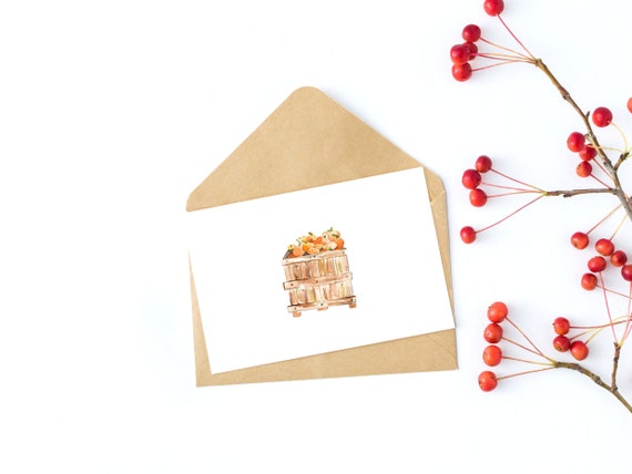 Fall Autumn Watercolor Greeting Cards Pumpkin Greeting Note - Etsy