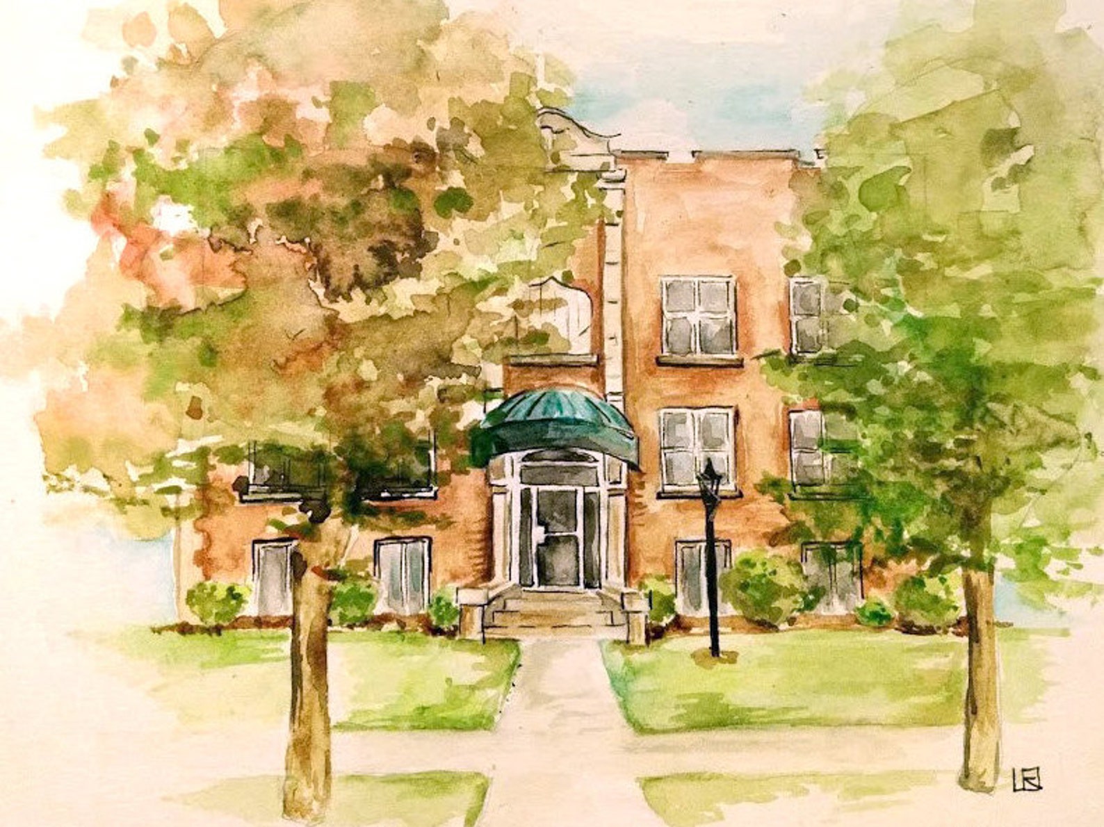 House Sketch, 8 X 10 House Painting From Photo, Custom House Painting ...