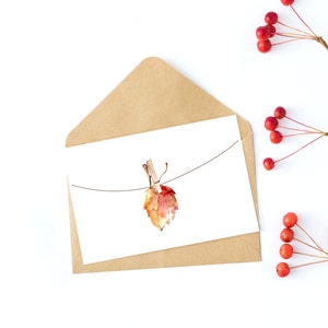 Fall Autumn Watercolor Greeting Cards, Fall Leaves Greeting Note Card ...