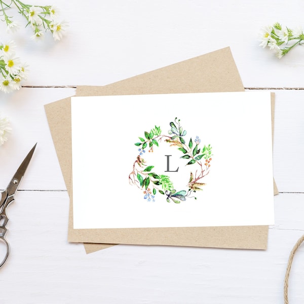 Embossed Monogram Note Cards - Etsy