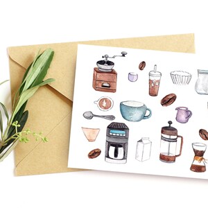 Coffee Lover Note Card, Set of 10 Coffee Themed Cards, Barista Gift ...