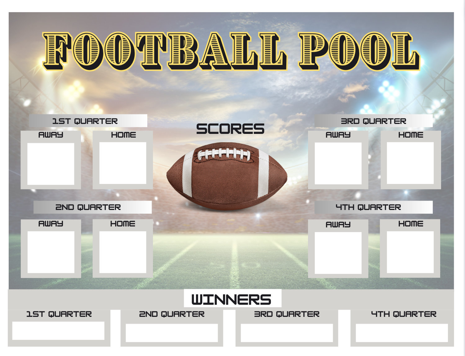 2024 NFL Superbowl 58 Bracket Countdown Printable and Editable Chart ...