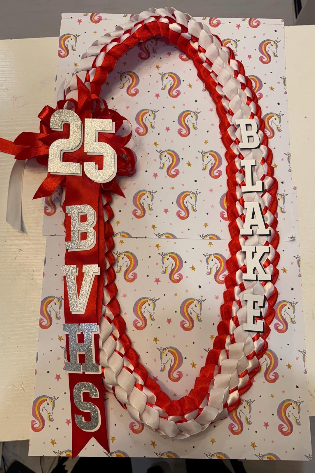 Custom Deluxe Ribbon Lei for Senior Night, Banquets, Weddings ...