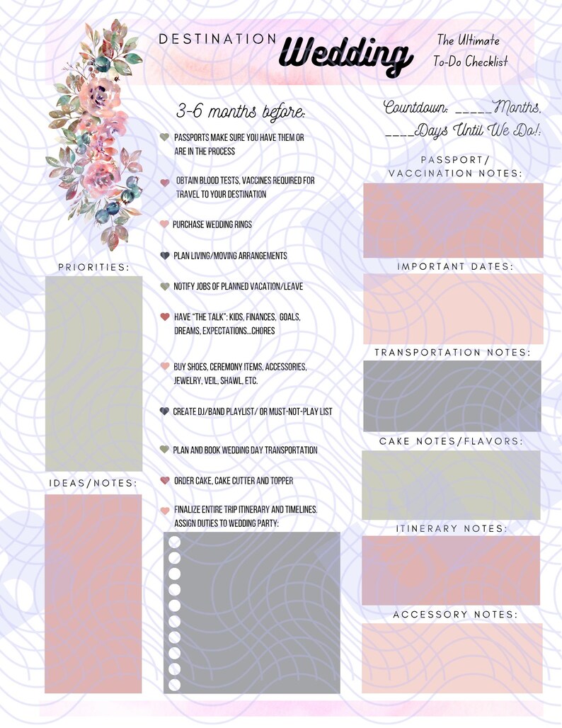 Ultimate Destination Wedding Binder Packet Checklist Bundle Editable ...