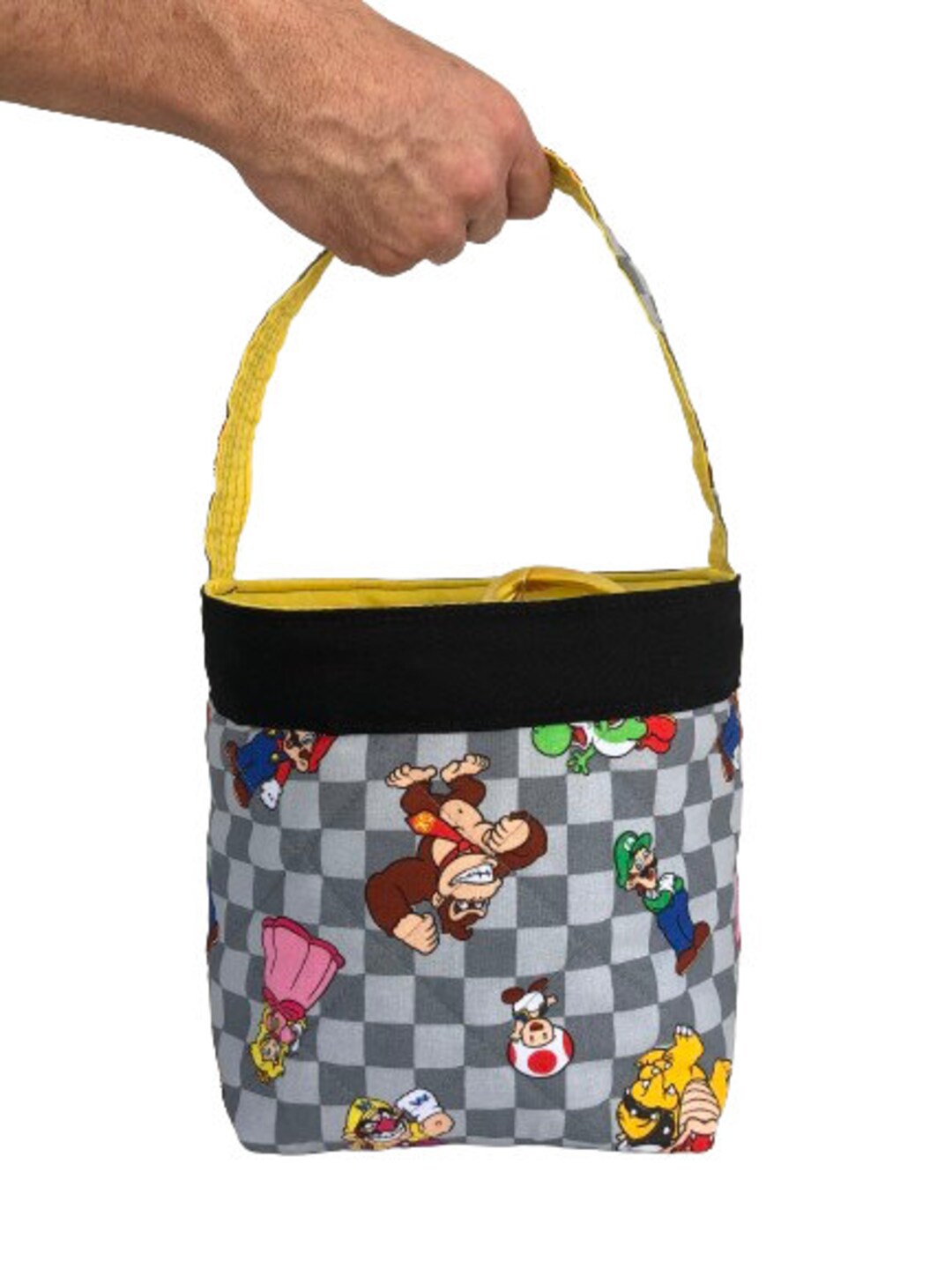 Super Mario Basket: Handmade Quilted Candy Tote, Washable - Etsy