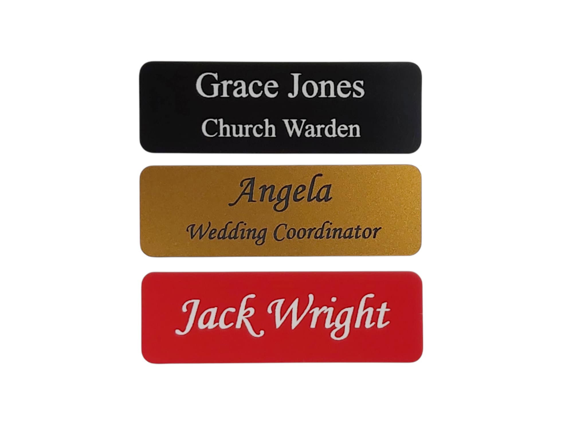 Personalised Name Badges With Plastic Safety Pin or Magnetic - Etsy UK
