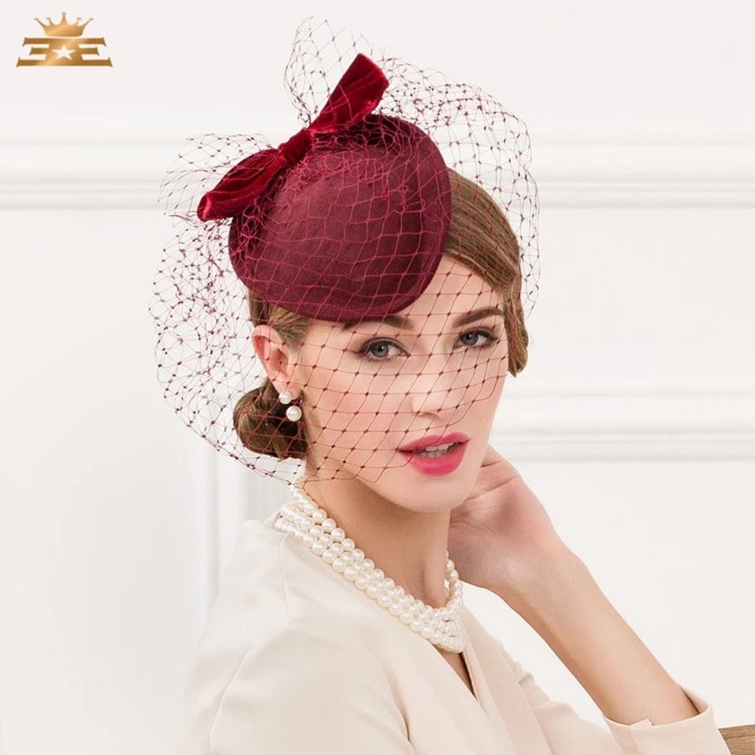 Red Wine Colour Handmade Straw Cocktail Hat - Etsy