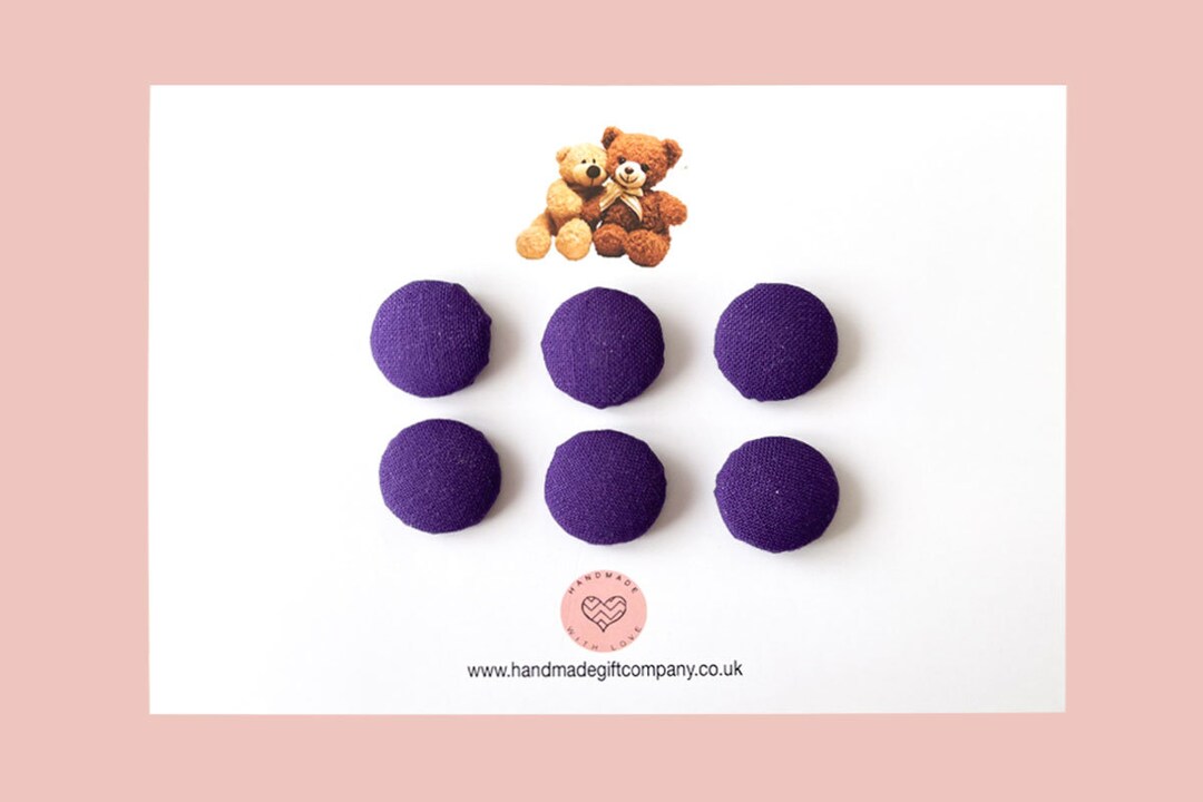 6 X Handmade 19mm Plain Purple Design Fabric Covered Buttons -BUT24 - Etsy