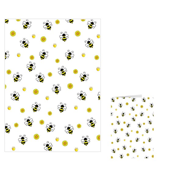 Unique High Quality Busy Bee Gift Wrap Pack A3 Paper & A6 | Etsy