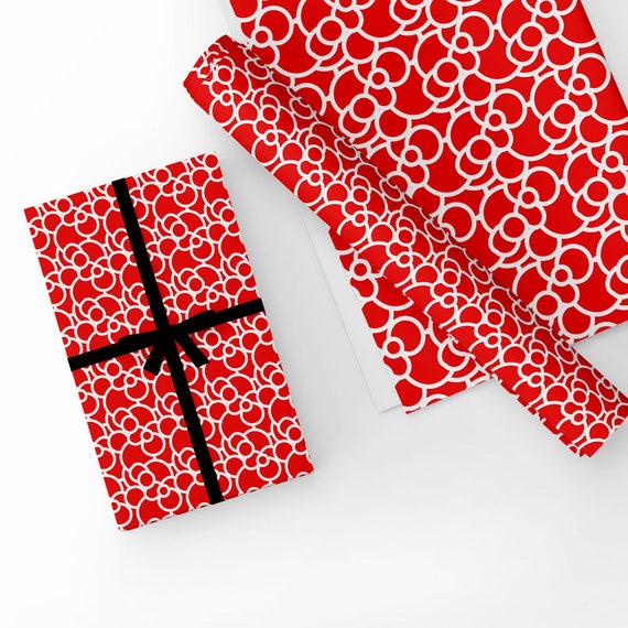 Bubbles Design Gift Wrapping Paper Red. Unique gift wrap. Any occasions Size A3 GP315