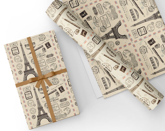 Paris Maps Gift Wrap / 12 Sheets - Etsy