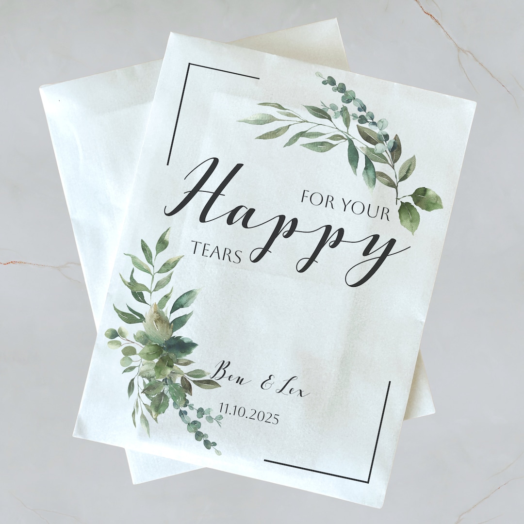 Happy Tears Tissue Packets | Wedding Tissues | for Your Happy Tears ...