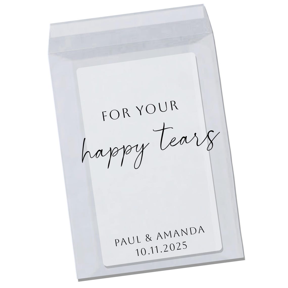 Personalised Wedding Tissue Packs | Happy Tears Confetti Packets ...