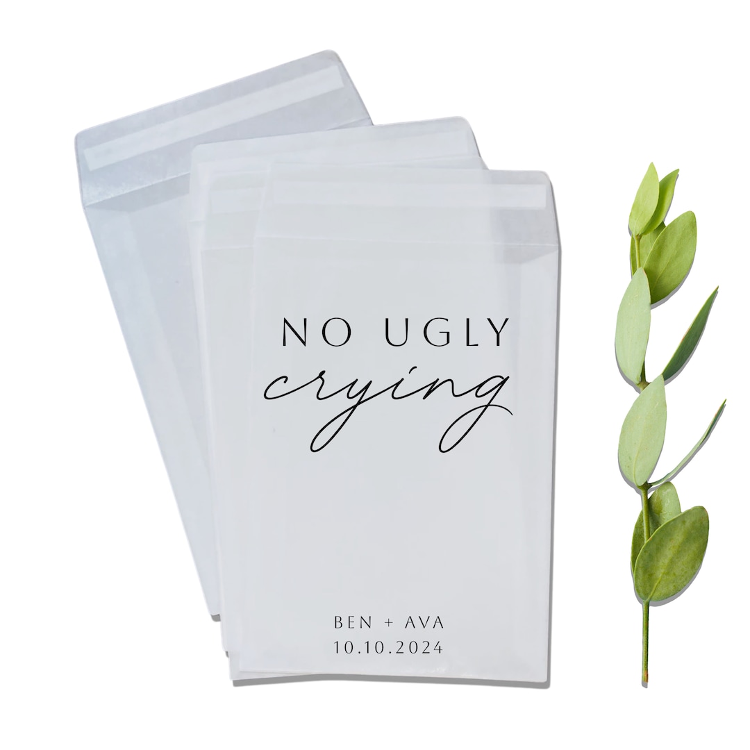 No Ugly Crying Tissue Packets | Wedding Tissues | for Your Happy Tears ...