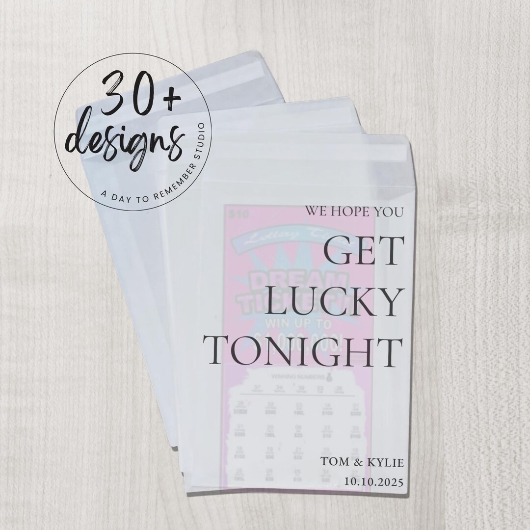 We Hope You Get Lucky Tonight Lottery Ticket Favor Bag | Personalized ...