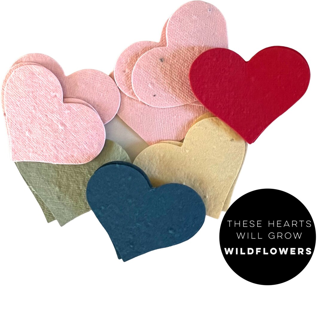 Plantable Paper Hearts-paper Hearts-seed Paper Hearts-seed Paper ...