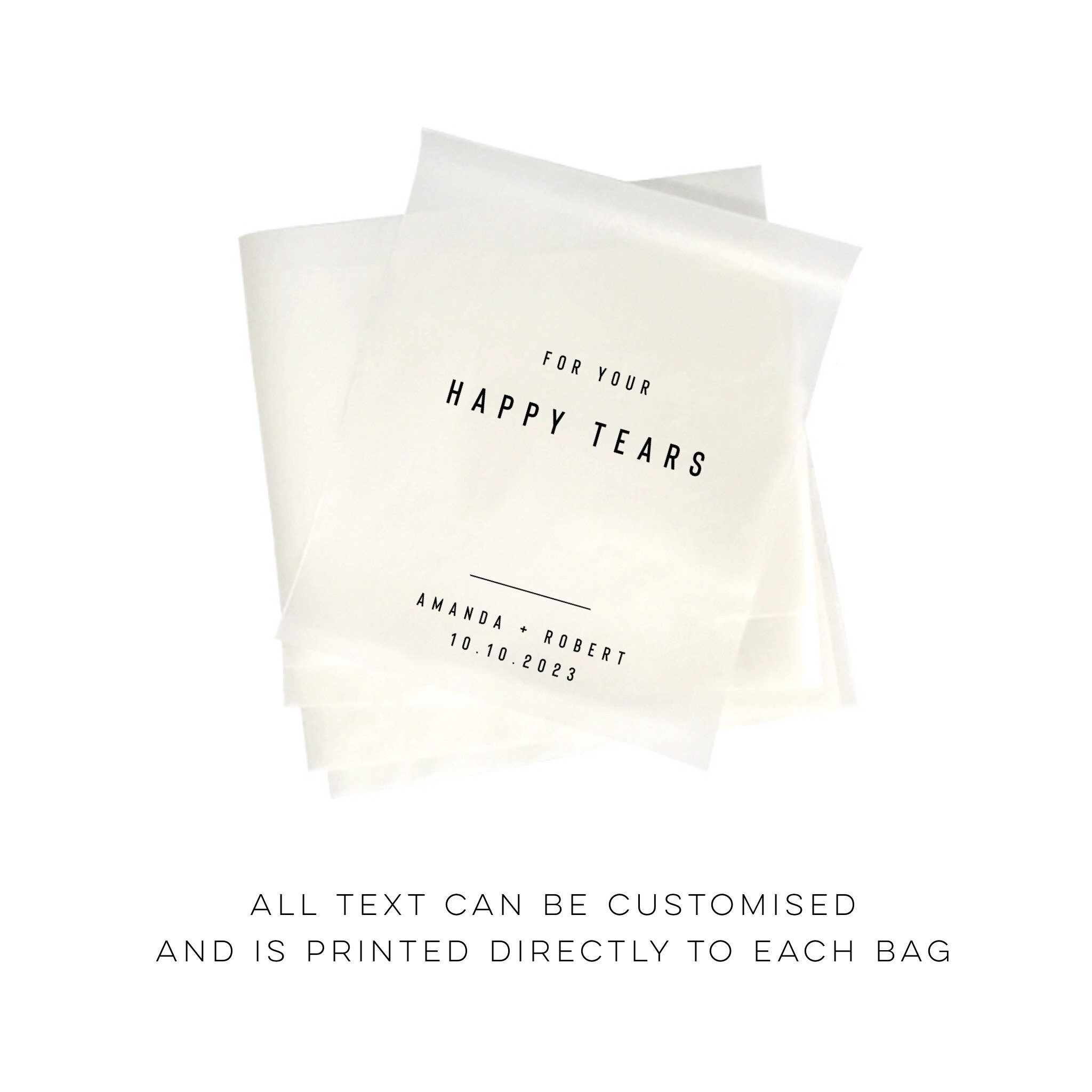 Happy Tears Tissue Packets | Wedding Tissues | for Your Happy Tears ...