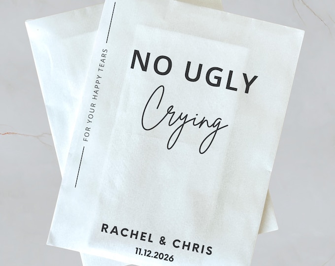 Happy Tears Wedding Tissues Packets 100% Biodegradable Glassine Empty ...