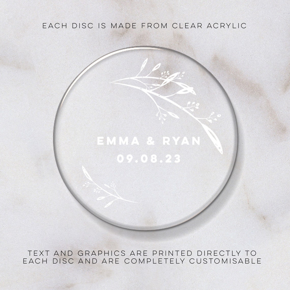 Personalised Acrylic Coasters-custom Wedding Favors-clear - Etsy