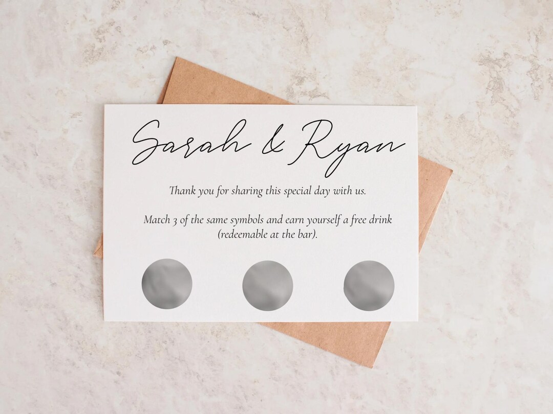 Personalised Scratch Cards, Favours for Guests, Favours, Wedding ...