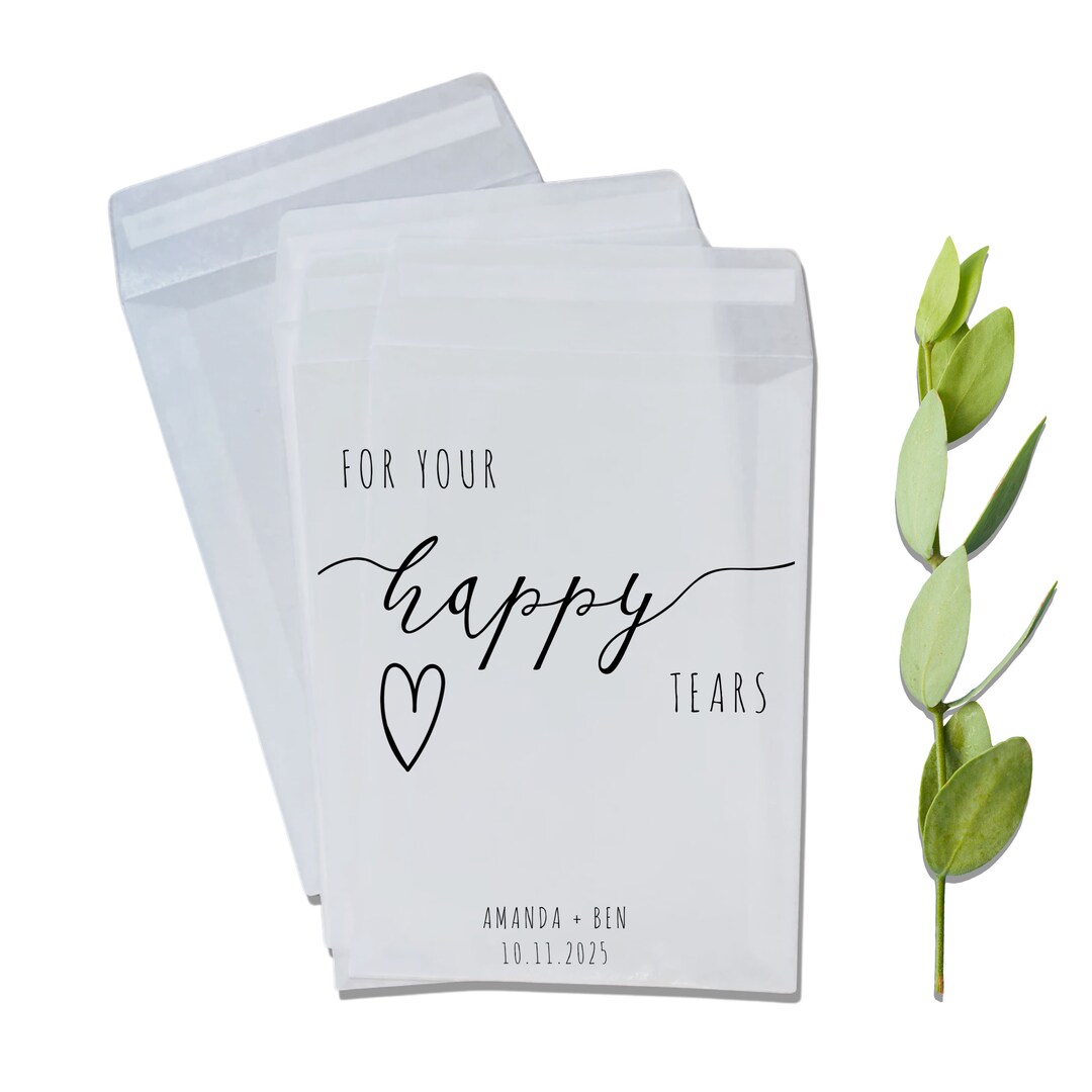 Happy Tears | Tissue Packets | Wedding Tissues | for Your Happy Tears ...