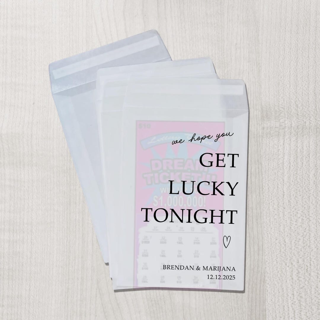 Scratch Card Holder Wedding Favour Packets | We Hope You Get Lucky ...