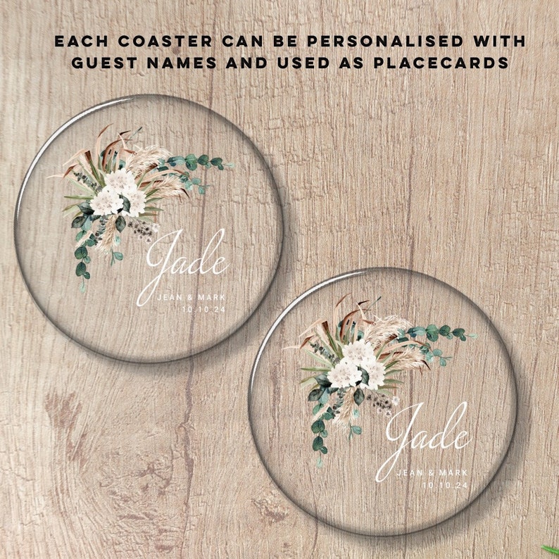 Personalised Acrylic Coasters-custom Wedding Favors-clear - Etsy