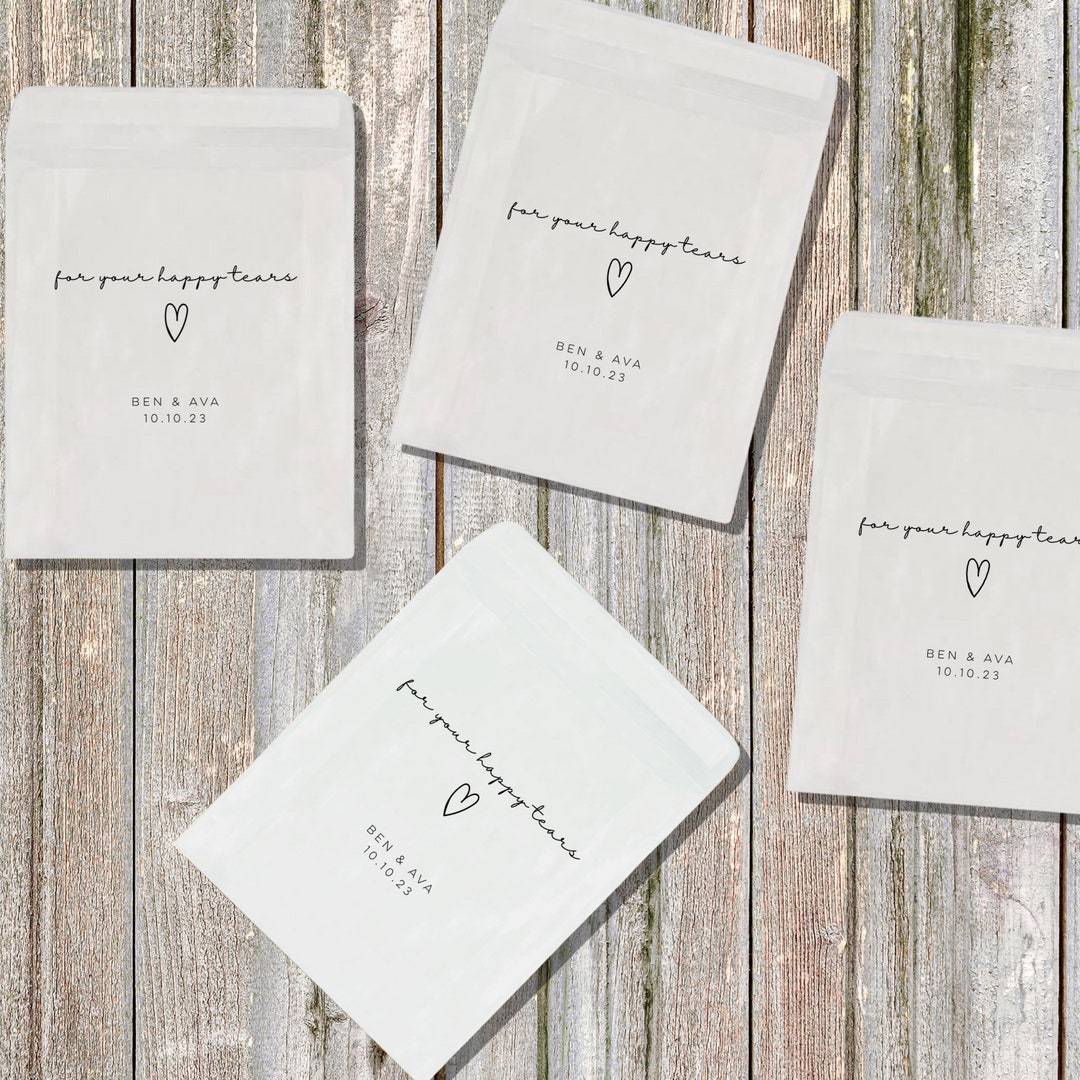 Personalized Wedding Tissue Packs | Customized Wedding Confetti Packs ...