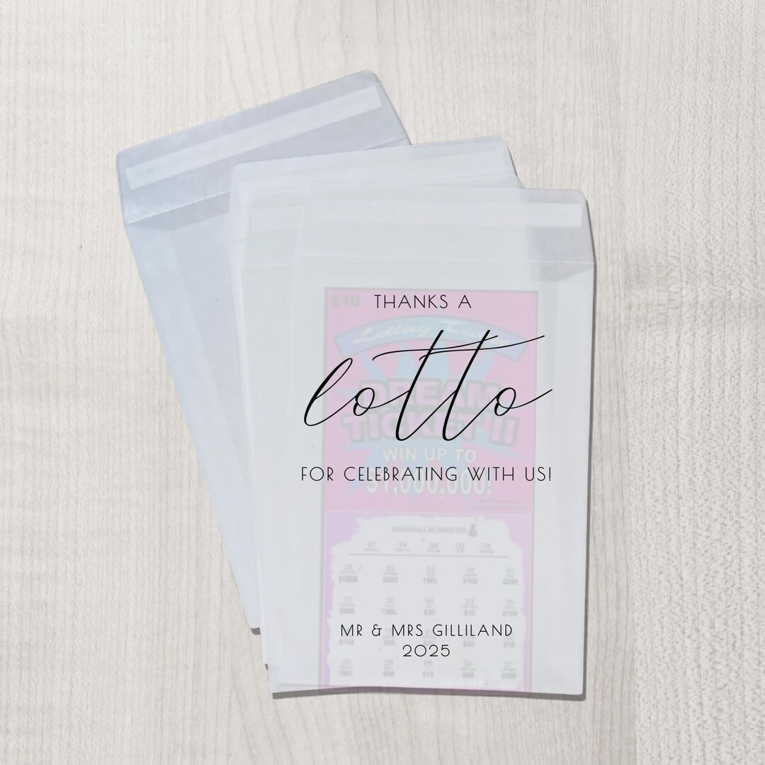 Personalized Lottery Ticket Wedding Favors: Biodegradable Glassine ...