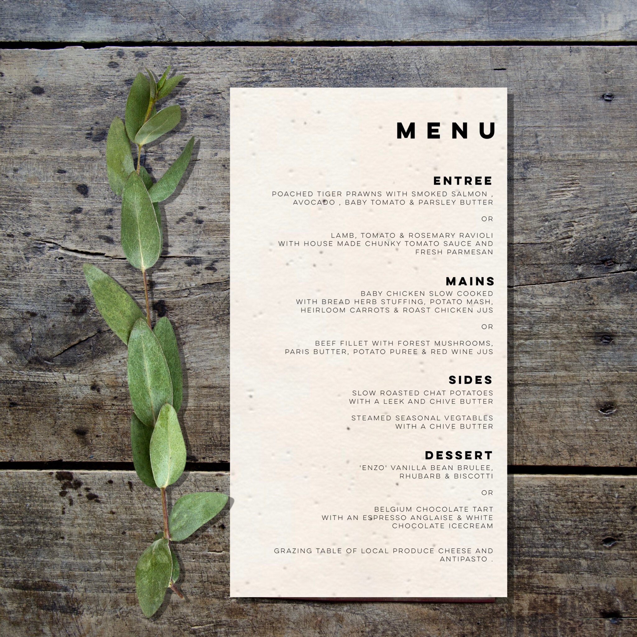 Plantable Menu-wedding Menu-seed Paper Menu-seed | Etsy