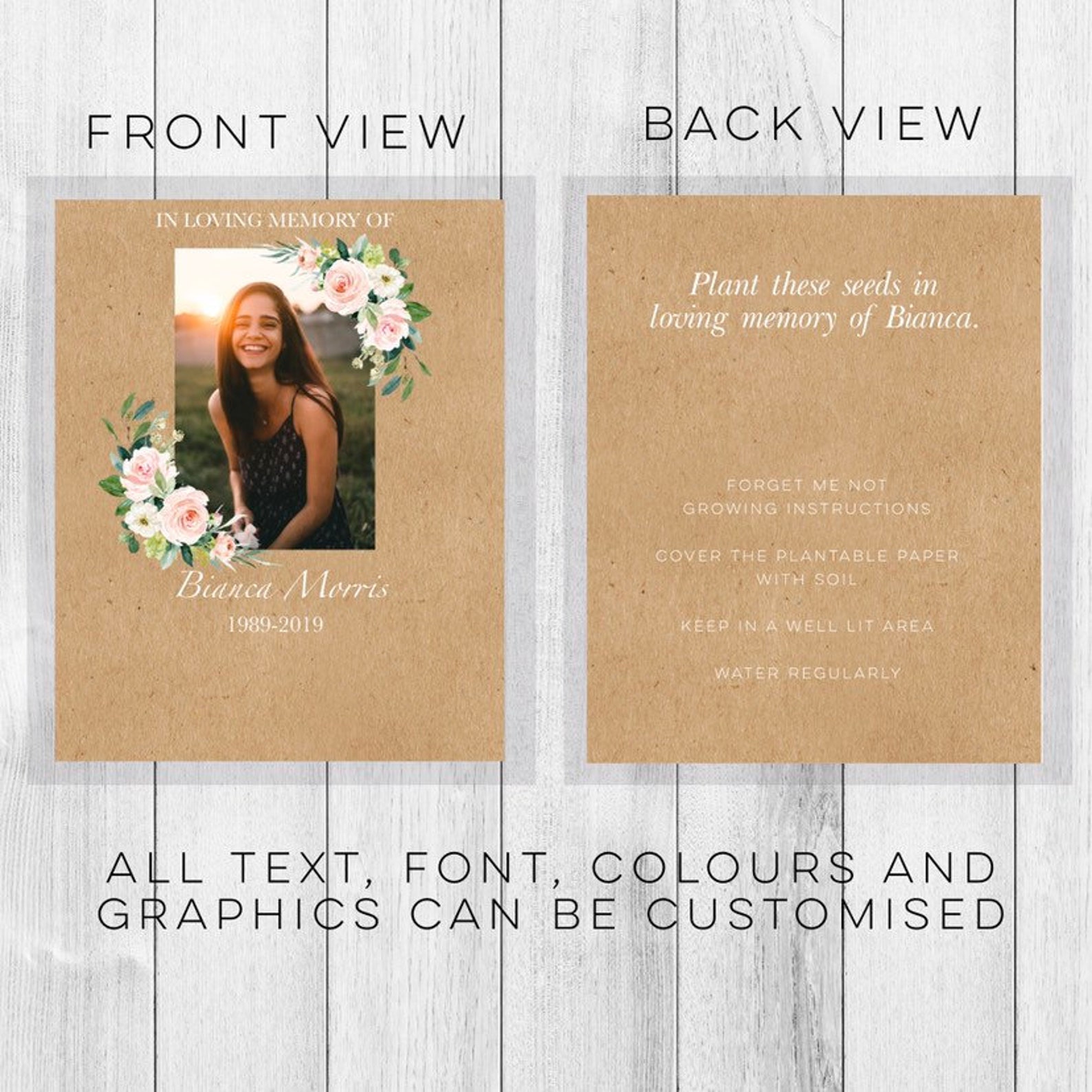 Memorial Seed Packet-seed Packet Favors-seed Packets-funeral - Etsy