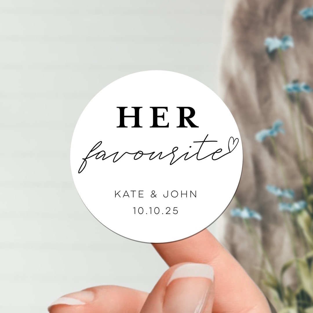 Personalised Wedding Stickers | Her Favourite | Stickers | Wedding ...