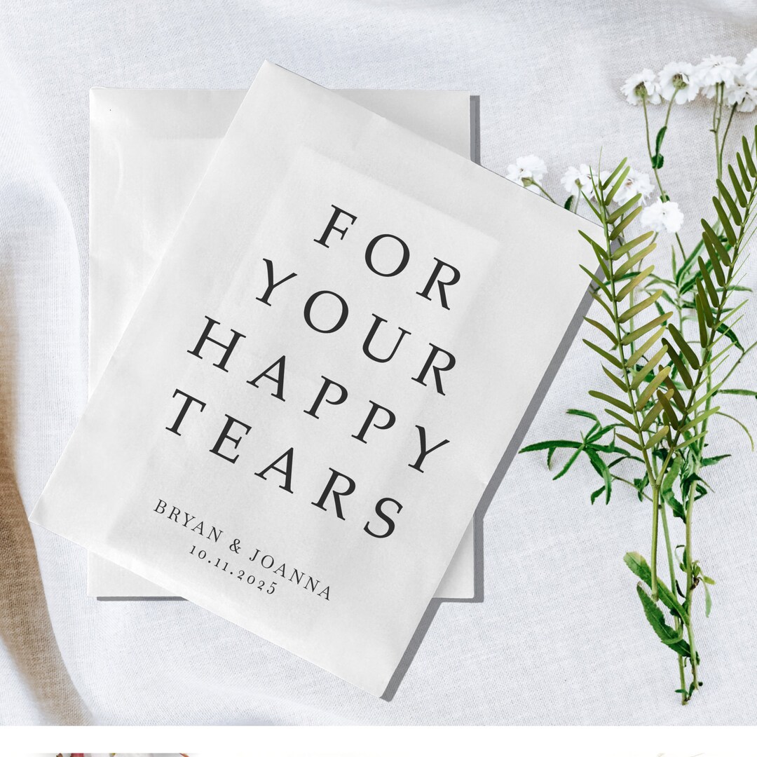 Happy Tears Tissue Packets | Wedding Tissues | for Your Happy Tears ...