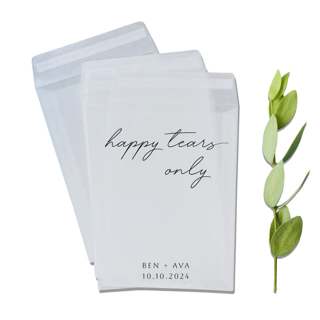 Happy Tears Tissue Packets | Wedding Tissues | for Your Happy Tears ...