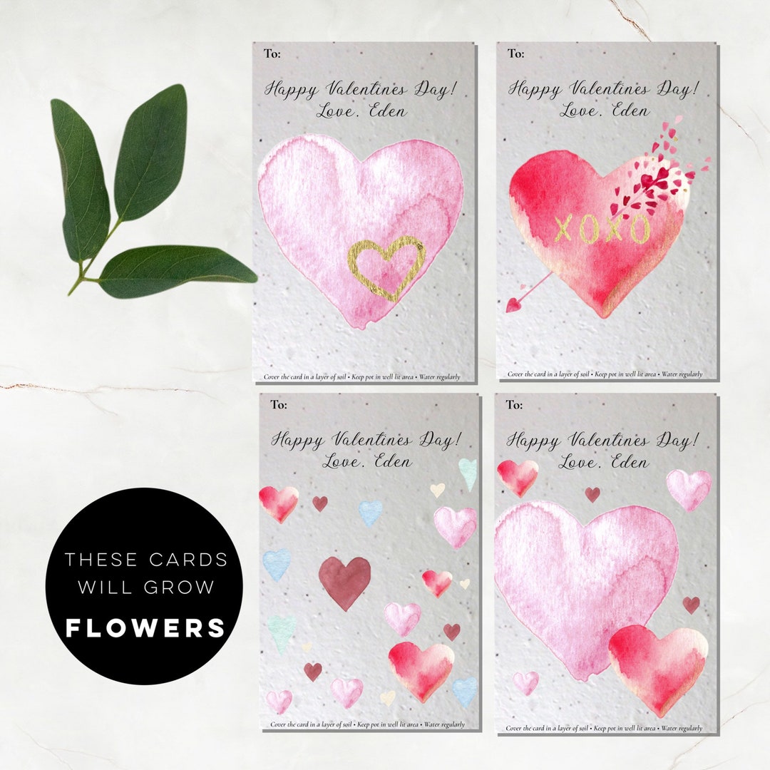 Bulk Pack-plantable Valentine Cards-seed Heart-valentine’s Day Cards ...